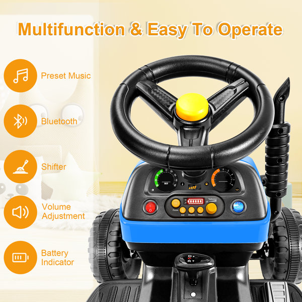 DEARAUTO 12V Battery Powered Ride On Tractor , 1 Seater Electric Car with Remote Control | Wayfair